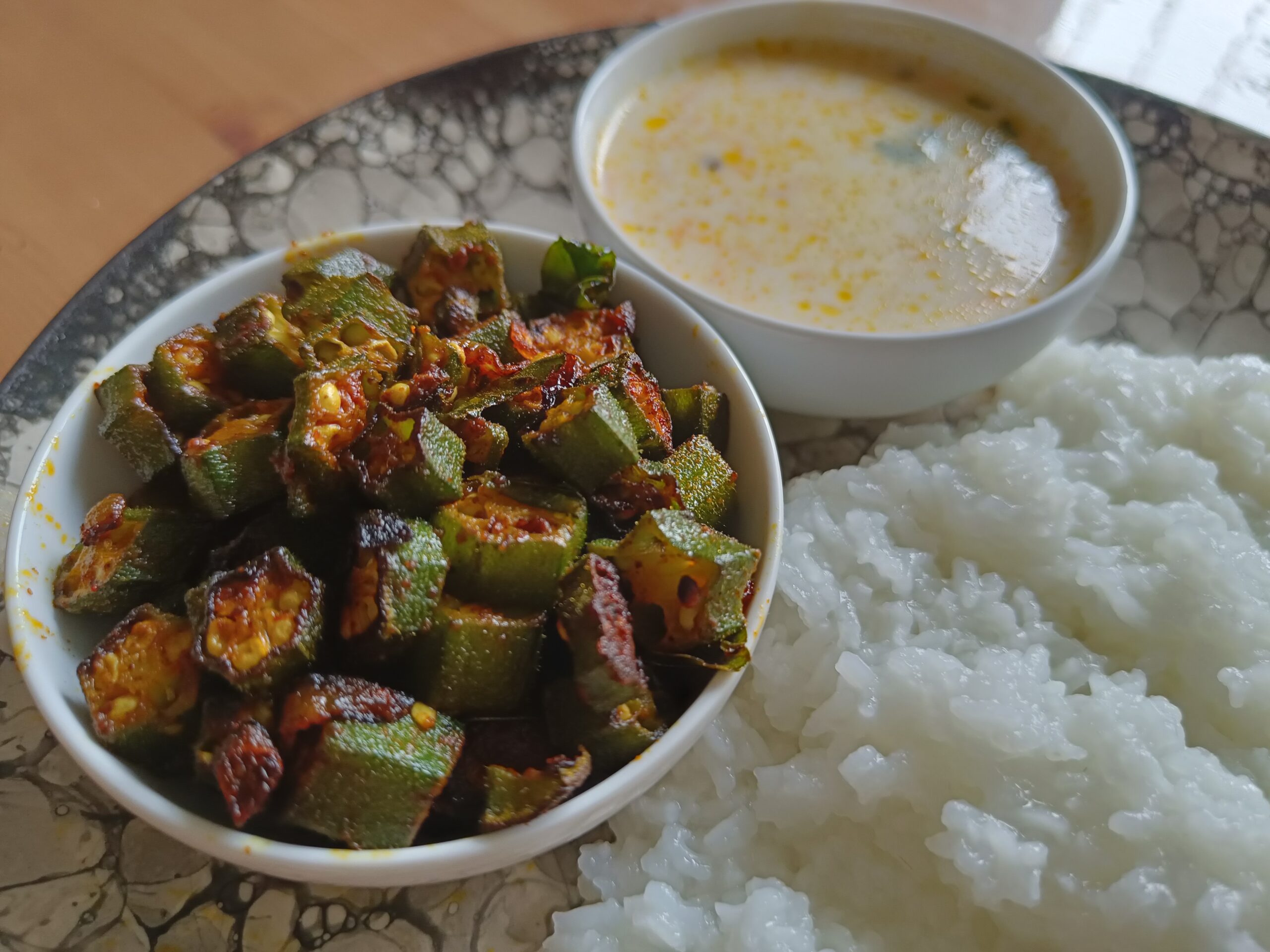 CURD RICE WITH OKRA FRY | COMFORT FOOD RECIPES | QUICK DINNER RECIPE ...